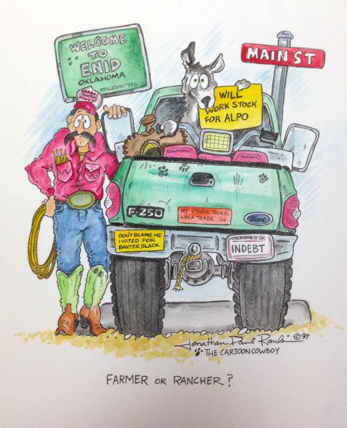 “Farmer of Rancher” | JP Rankin "The CARTOON COWBOY"
